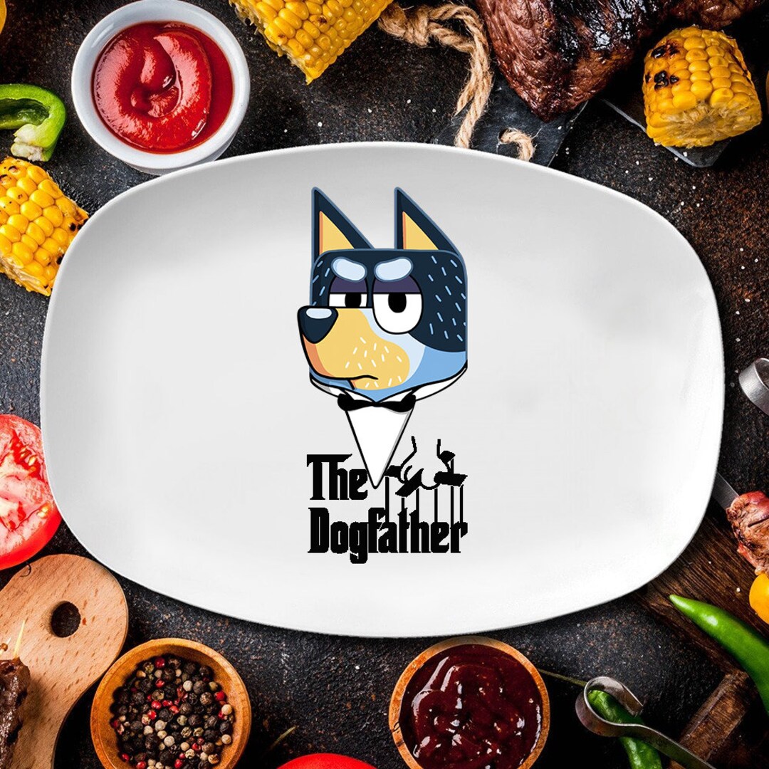 Bluey the Dog Father Grilling Plate, Bluey Platter, Personalized Bluey ...