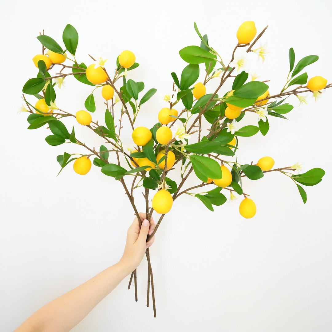 Artificial Lemons Stem | Faux Lemons Branch | DIY | Kitchen Home ...