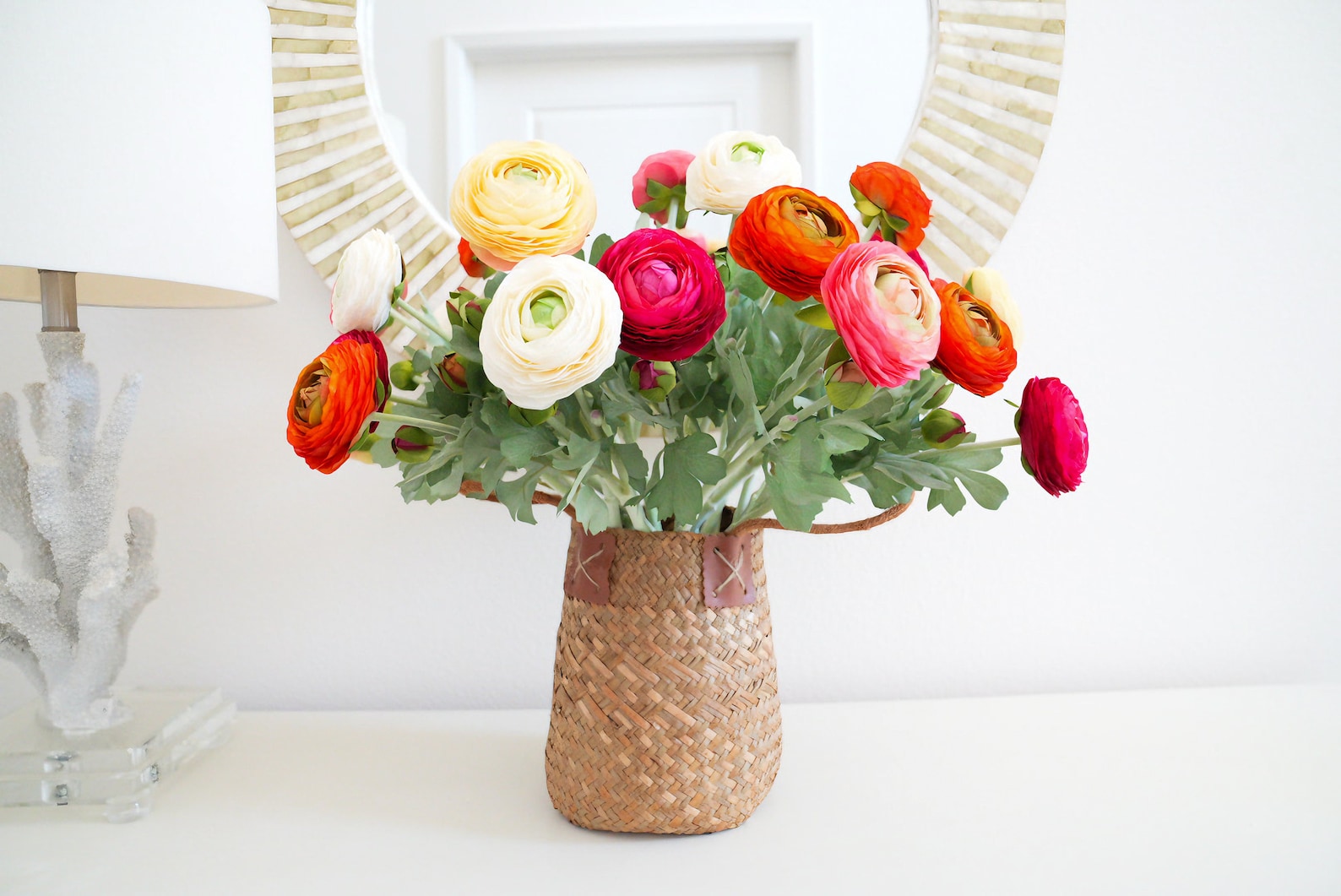 Real Touch Artificial Ranunculus Arrangement | 20 Inches Stems Faux ...