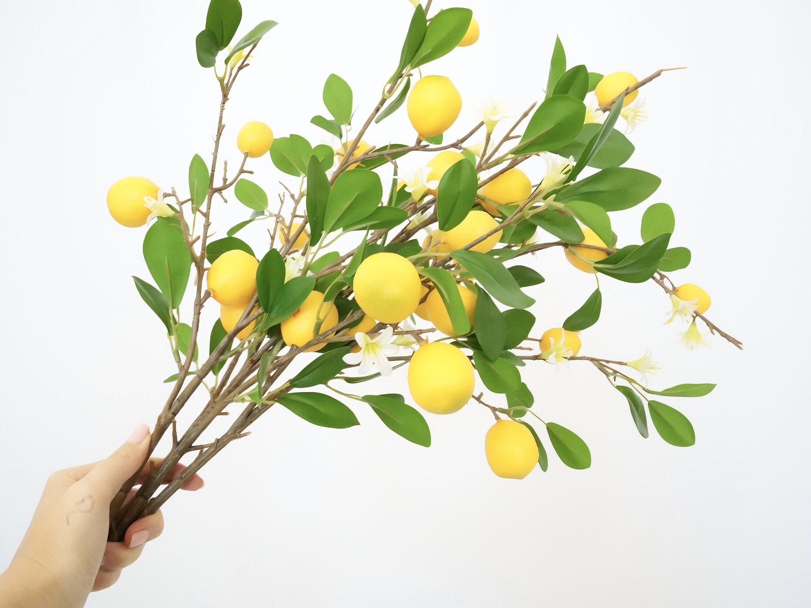 Artificial Lemons Stem Faux Lemons Branch DIY Kitchen Home Decorations ...