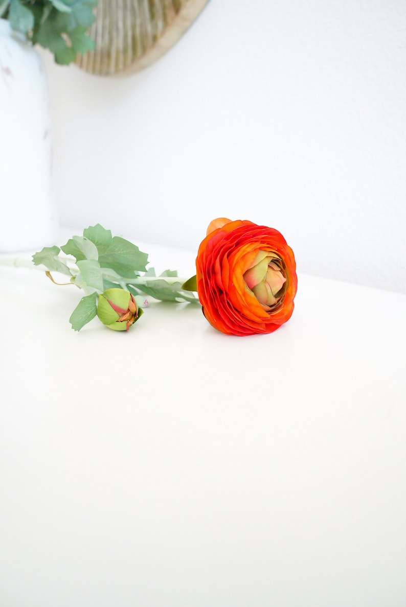 5 Colors Real Touch Ranunculus Artificial Flower 20 Inches Stems Faux ...