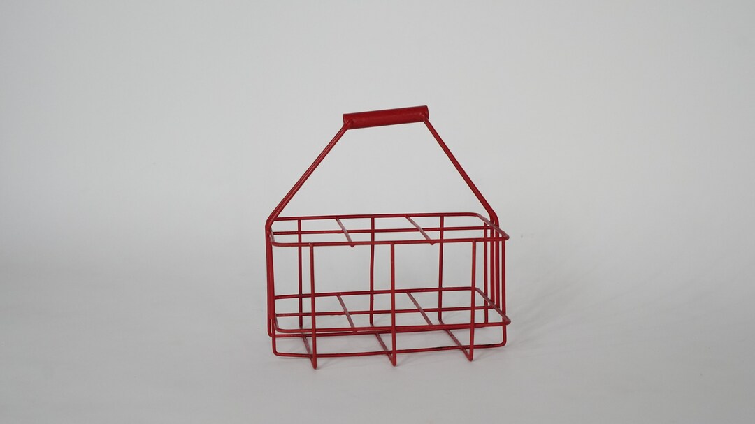 Vintage Red Metal Bottle Holder - Etsy