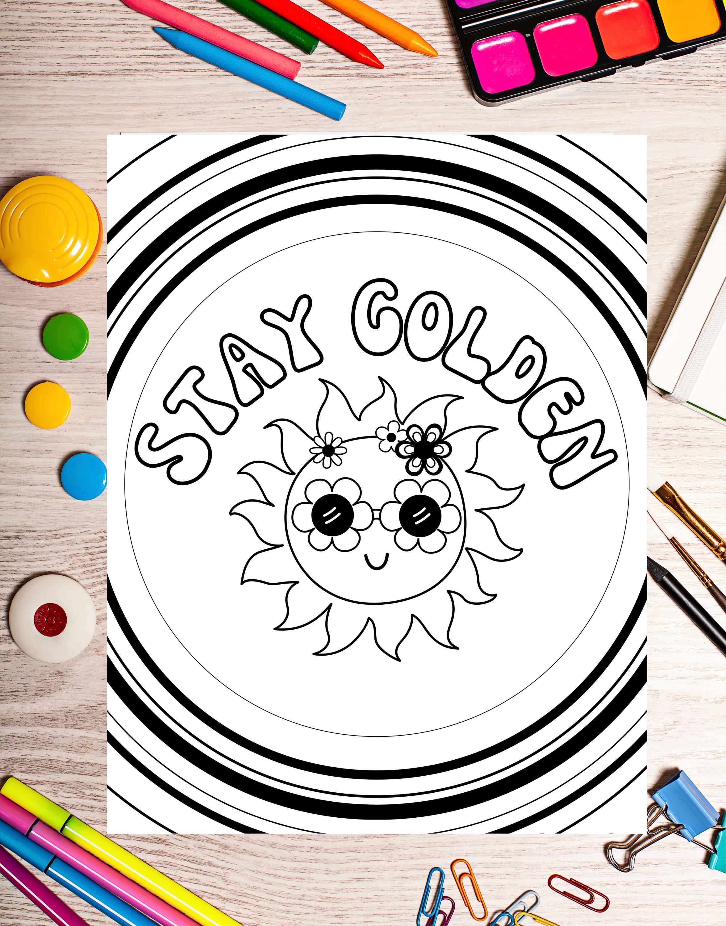 Retro Groovy Coloring Book Digital Download Template Designs Arts and ...