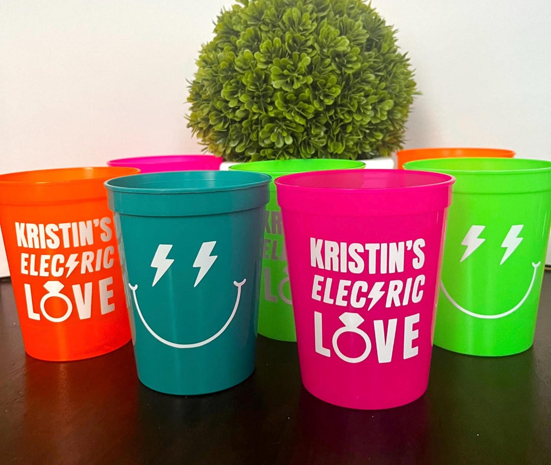 Electric Love Bachelorette Party Cups - Etsy