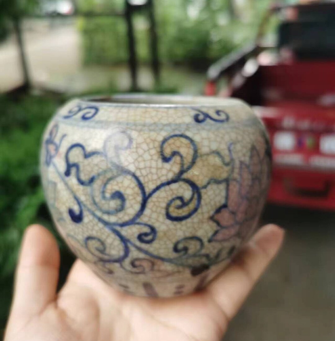 Ceramic Floral Vase or Pen Holder Handmade Painting Tea Play ...