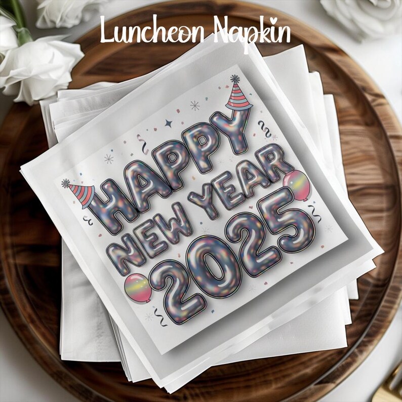 Happy New Year 2025 Napkin Party Decorations Festive Napkins Colorful ...