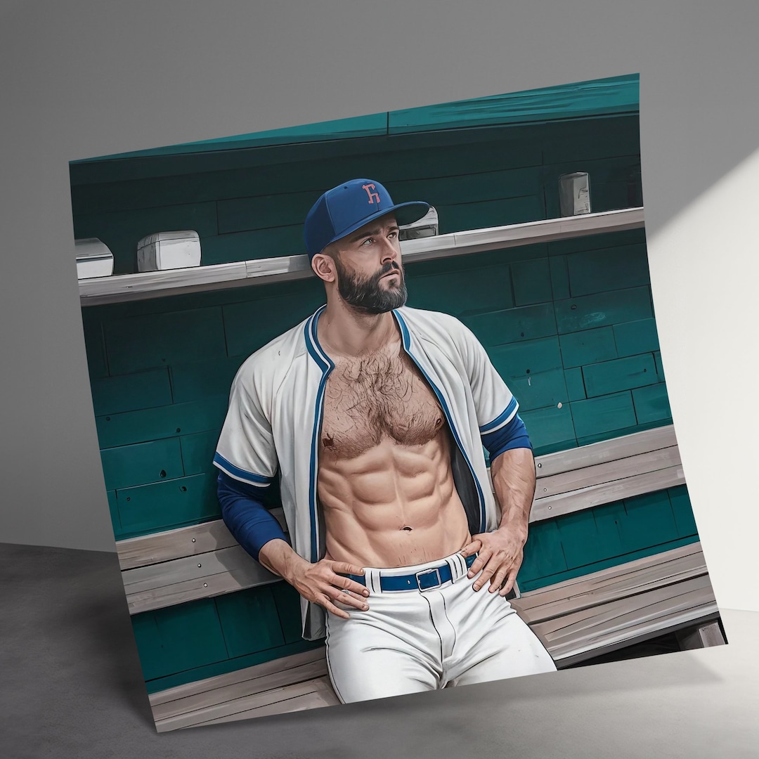 Baseball Player Wall Art, Sports Themed Decor, Athletic Portrait Print ...