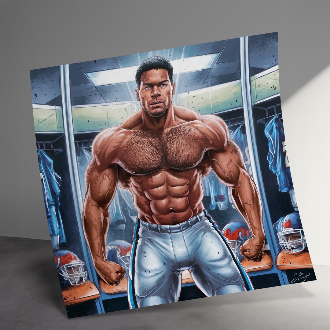 Superhero Muscle Man Wall Art, Locker Room Poster, Sports Themed Wall ...
