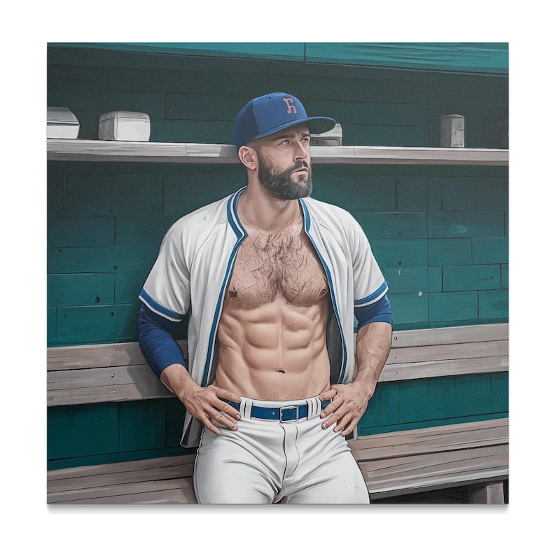 Baseball Player Wall Art, Sports Themed Decor, Athletic Portrait Print ...