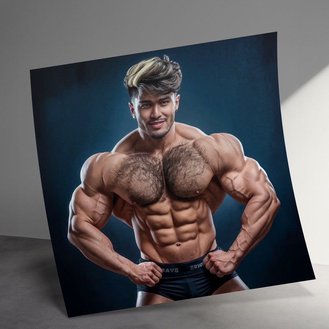 Bodybuilder Art, Muscle Man Print, Fitness Wall Decor, Gym Motivation ...