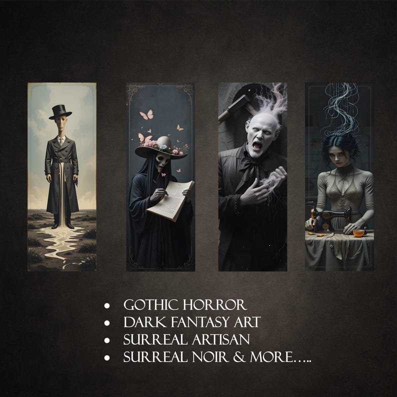Gothic Surreal Bookmark PNG Bundle: Dark Fantasy Art. 150 Files ...