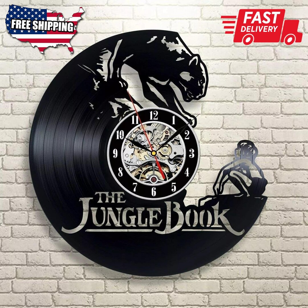 The Jungle Book Vinyl Record Clock, Christmas Gifts for Daughter ...