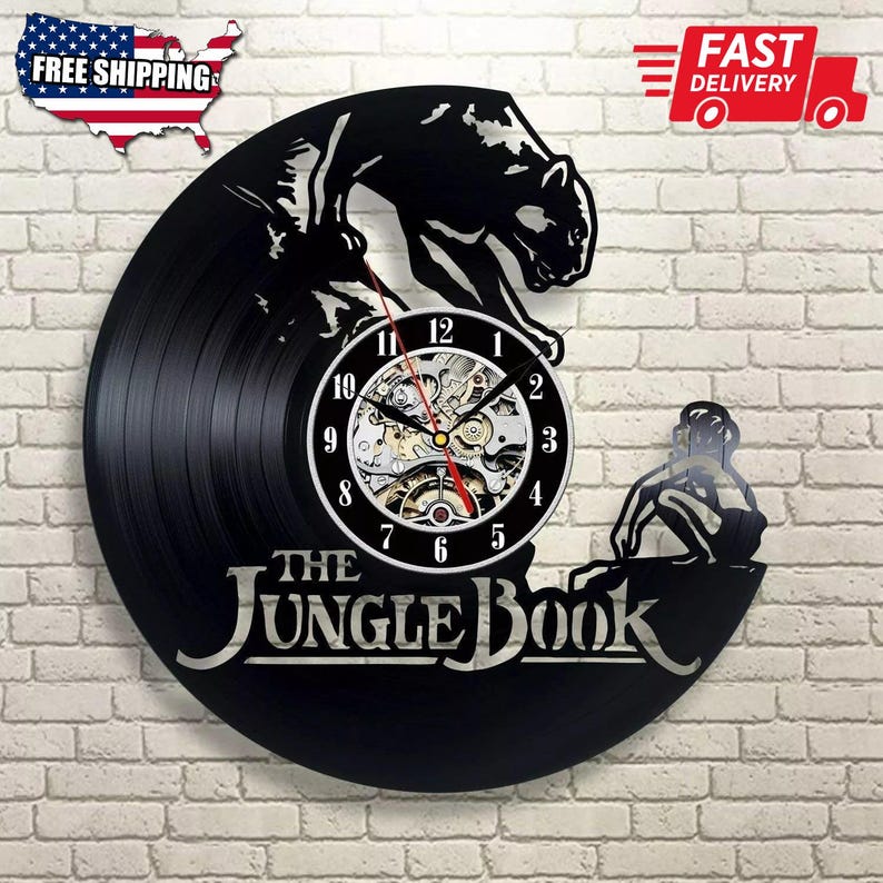 The Jungle Book Vinyl Record Clock, Christmas Gifts for Daughter ...