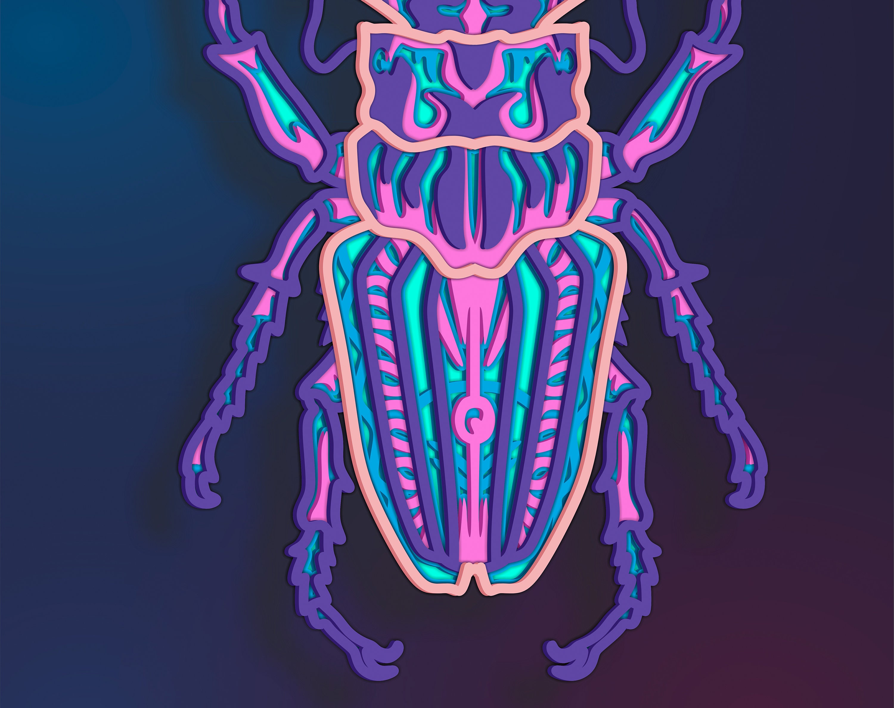 Scarab Beetle, Insect SVG, Multilayer Laser Cut, Cricut Crafts ...