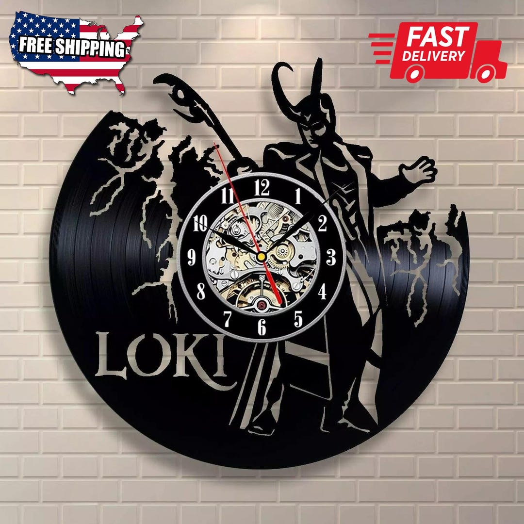 Loki Vinyl Record Clock, Avengers Christmas Gift, Superhero Home Decor ...