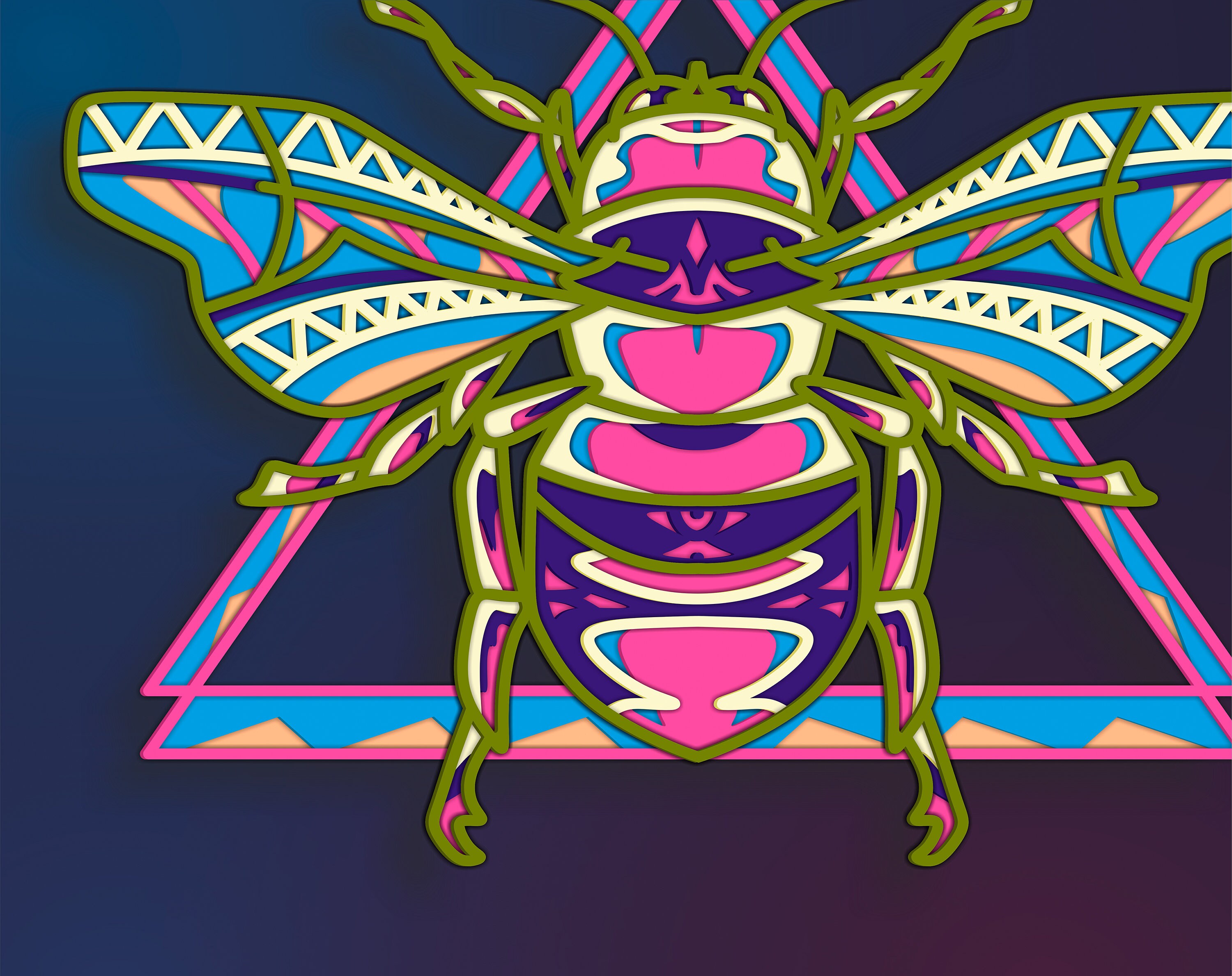 Bumblebee SVG, Bee Laser Cut, Layered DXF, Insect Art, Papercut ...