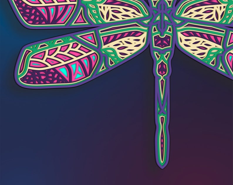 Dragonfly Laser Cut, Insect SVG, Layered Design, Digital Download ...