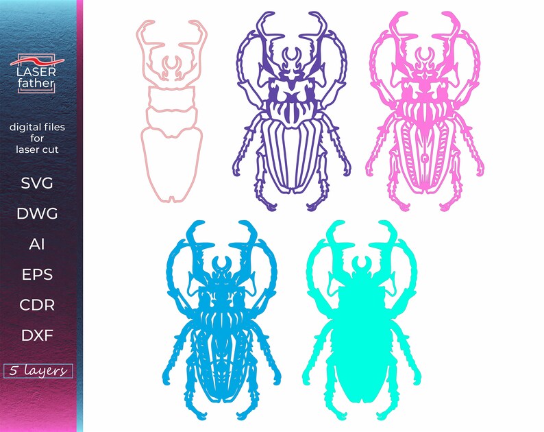 Scarab Beetle, Insect SVG, Multilayer Laser Cut, Cricut Crafts ...