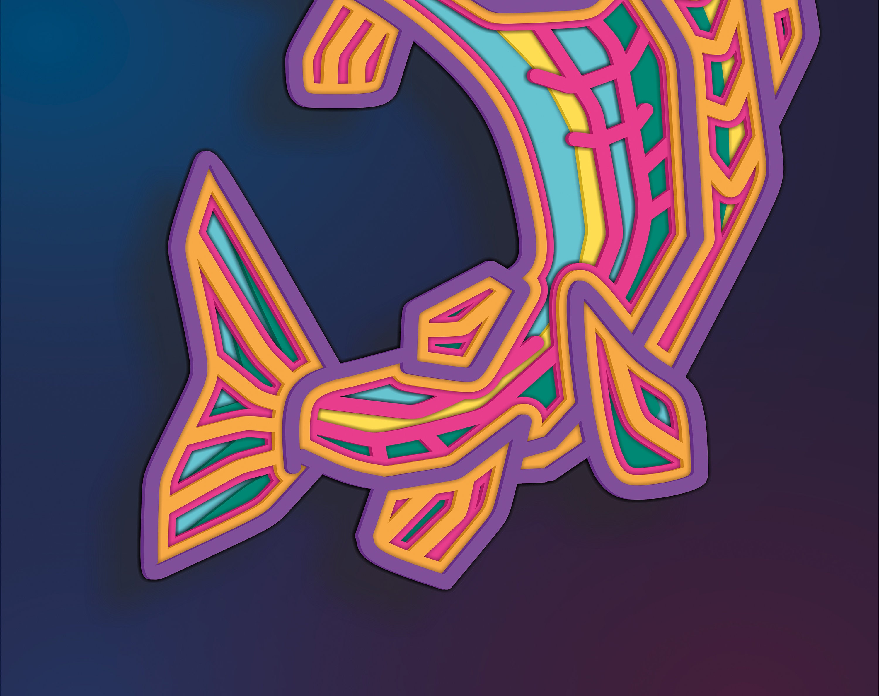 Trout SVG, Fish Laser Cut Files, Fishing Design, Layered Art, Jumping ...