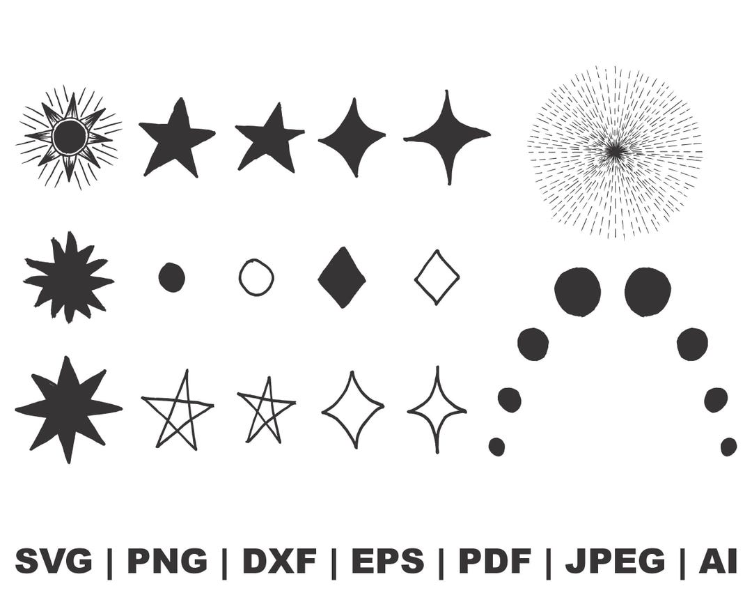 Sparkling Stars Svg, Star Svg Bundle, Celestial Star Svg, Celestial Svg ...