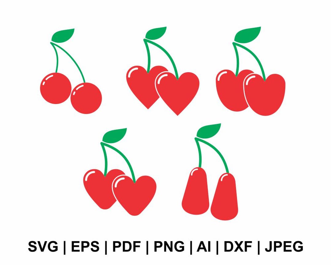 Cherry Svg, Fruits Svg, Summer, Cherry Cut Files , PNG Sublimation ...