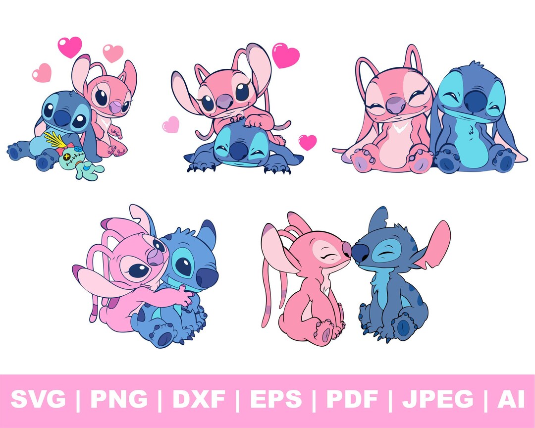 Stitch Love Svg Bundle, Valentine Day Svg, Stitches Svg, Blue Aline Svg ...