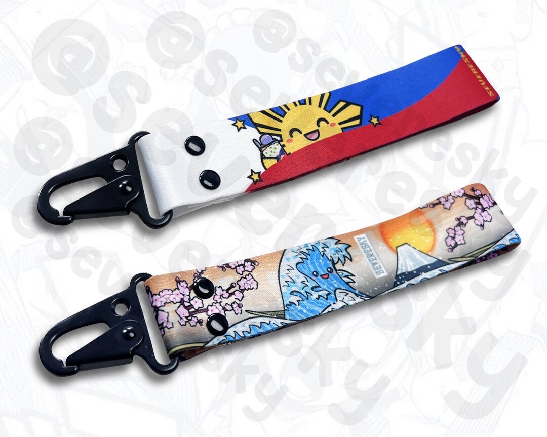 Philippines Sun & Japanese Tsunami Wave Lanyard Keychain - Etsy