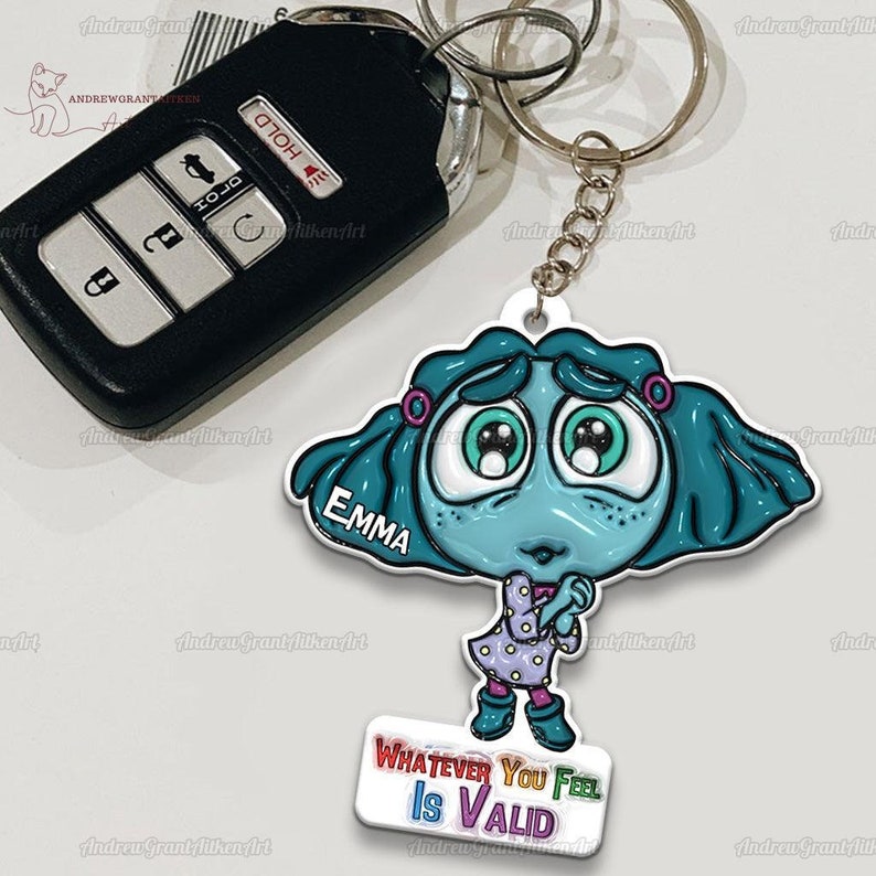 Personalized Inside Out Characters Keychain, Disney Inside Out Movie ...