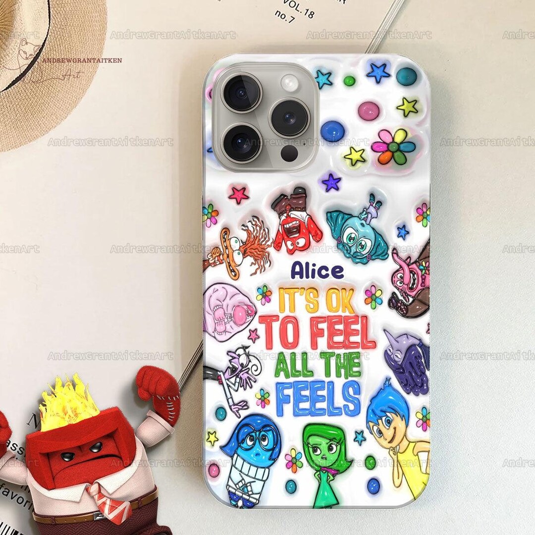 Personalized Name Inside Out 2 Phone Case, Inside Out Characters Phone ...