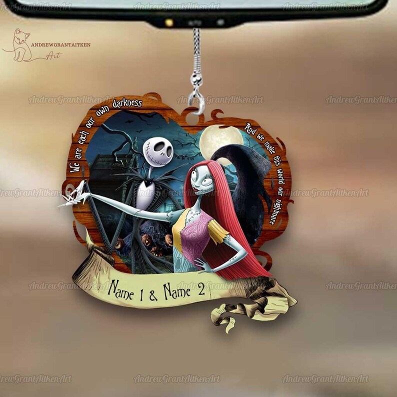 Custom Jack and Sally Car Ornament, Nightmare Before Christmas Car ...