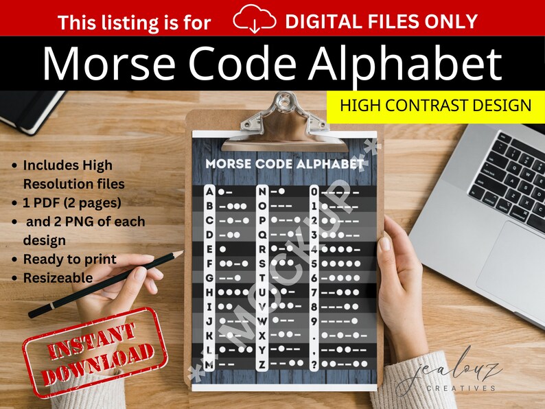 MORSE CODE POSTER, Morse Alphabet, Chart for Homeschool, Classroom ...