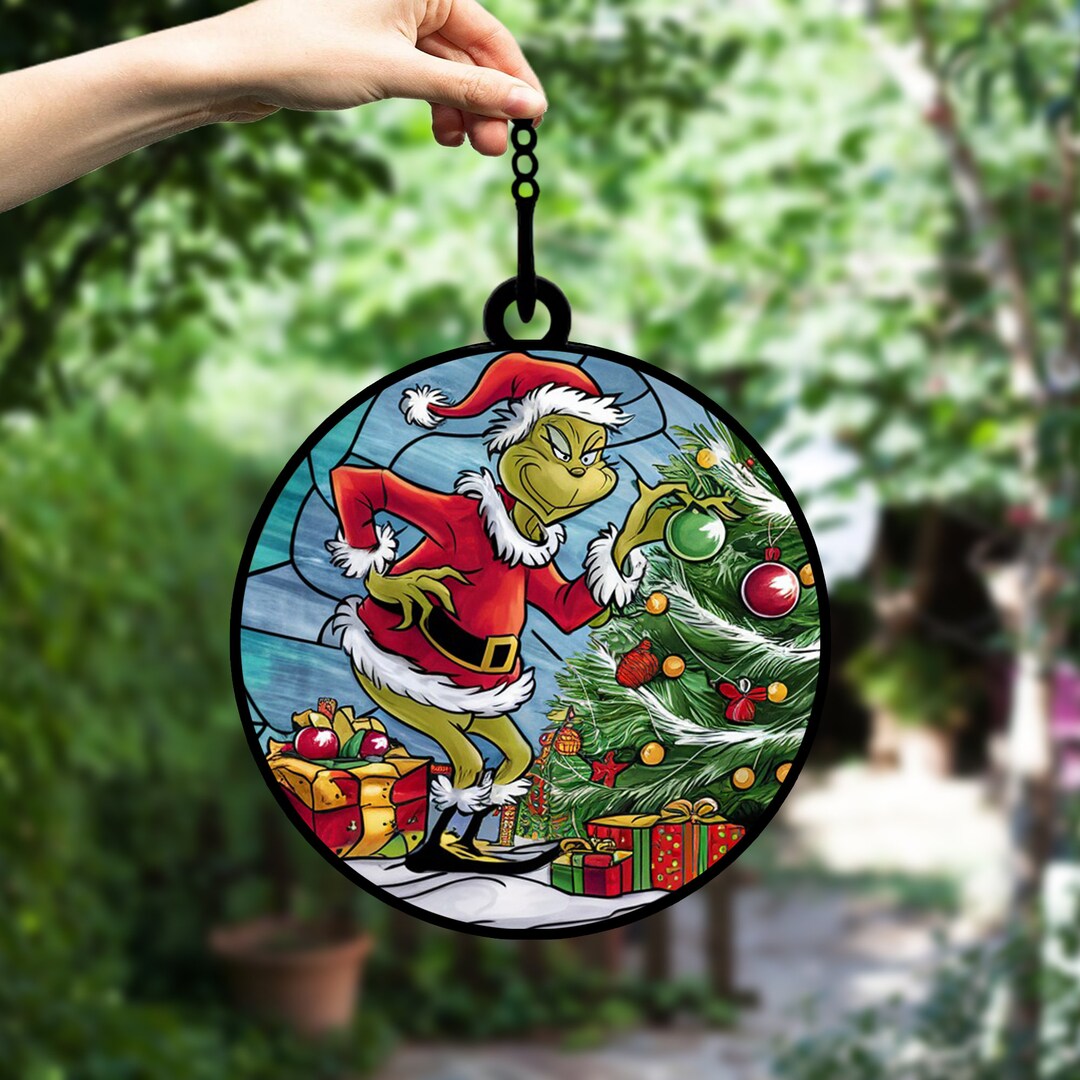 Grinch Christmas Window Decor, Grinch Christmas Acrylic Window Hanging ...