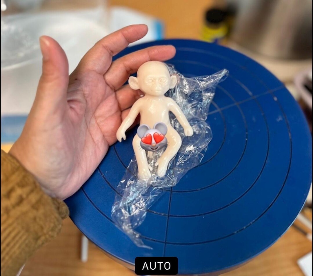 Unpainted 4-inch Micro Silicone Macaco Monkey Blank Kit 