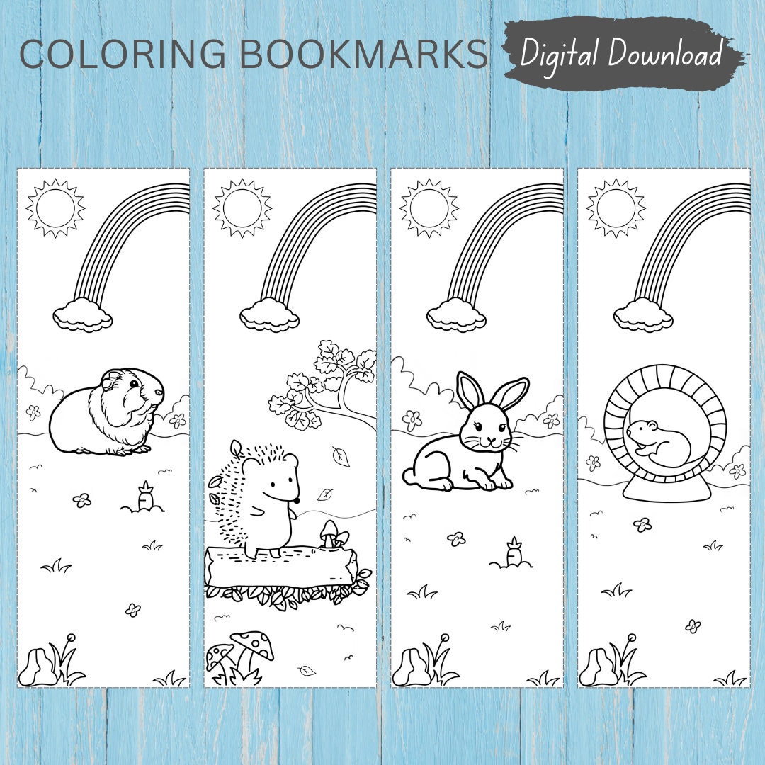 Small Pet Downloadable Printable Coloring Bookmark - Guinea Pig ...