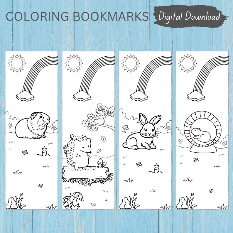 Small Pet Downloadable Printable Coloring Bookmark - Guinea Pig ...