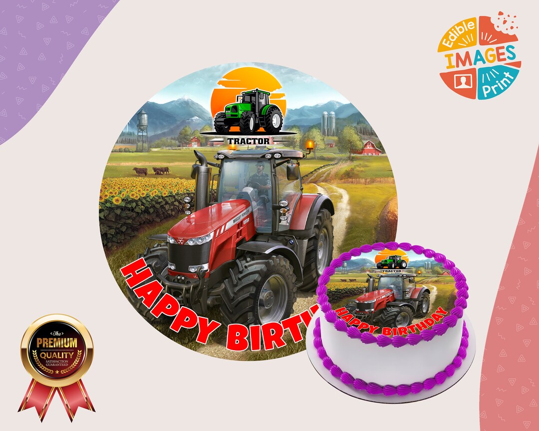 Edible Tractor Cake Topper - Etsy