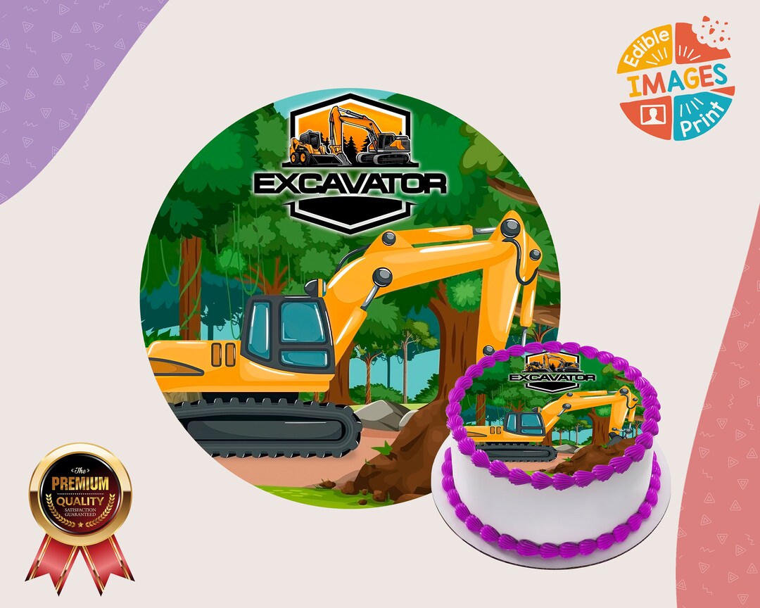 Edible Excavator Cake Topper - Etsy