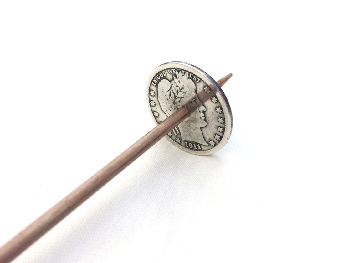 Silver Coin Tahkli Support Spindle Barber Lady Quarter Supported ...