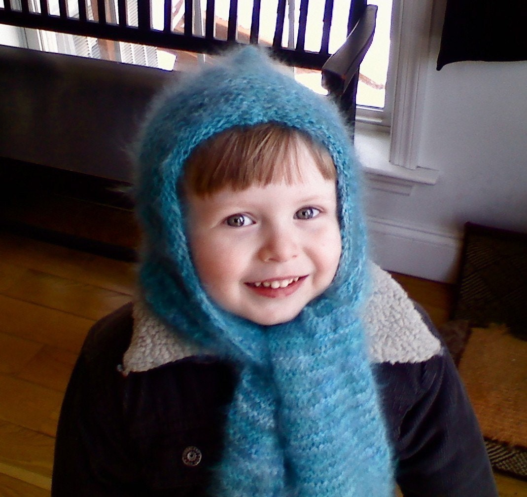 Linus Hat Scarf Pattern PDF Knit Knitted Elf Hooded Harf Scood - Etsy