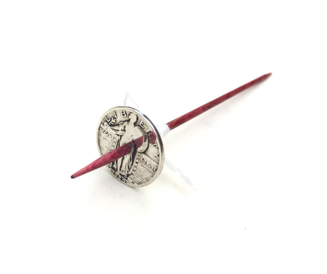 Silver Coin Tahkli Support Spindle Standing Lady Quarter - Etsy
