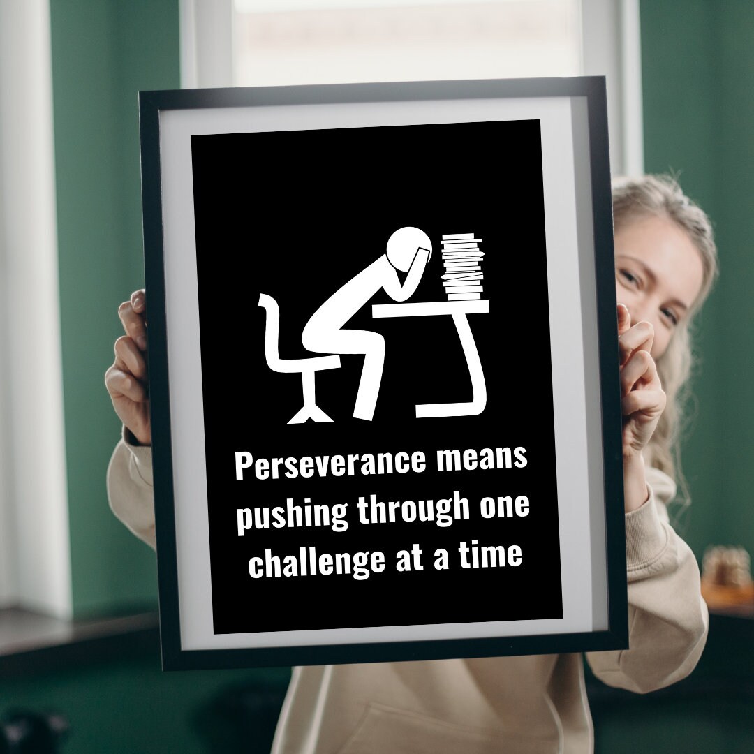 Perseverance Motivational Digital Poster Minimalist Quote Art for ...