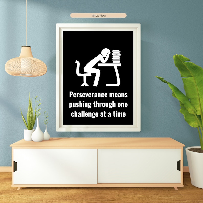 Perseverance Motivational Digital Poster Minimalist Quote Art for ...