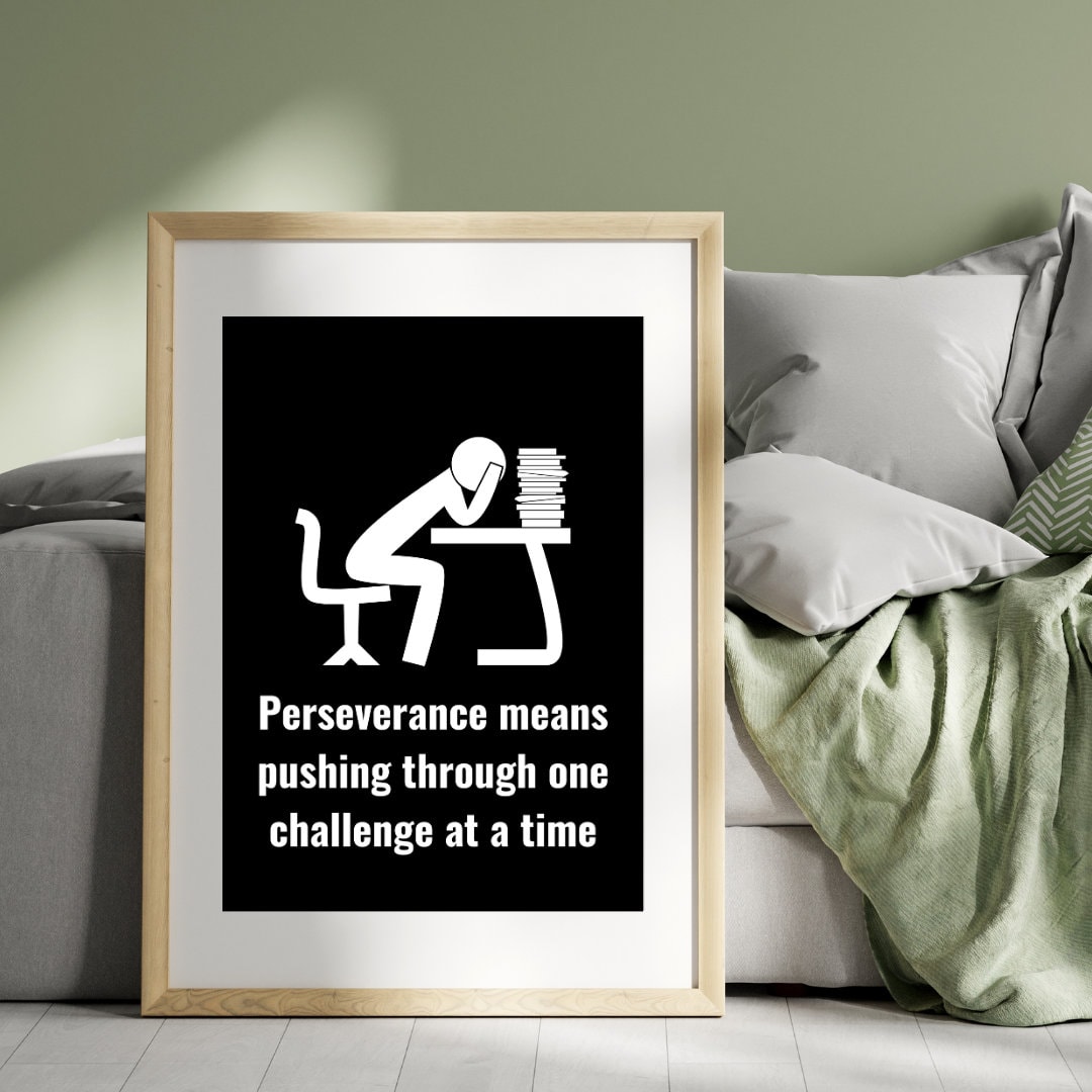 Perseverance Motivational Digital Poster Minimalist Quote Art for ...