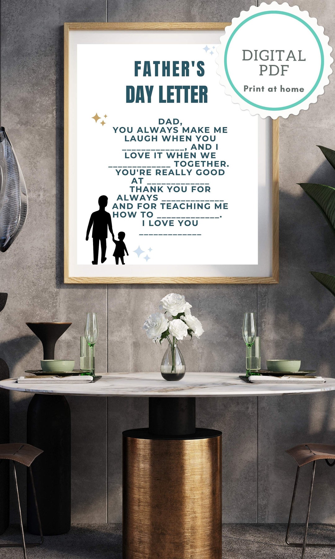 Father Letter PDF Instant Download (dad Gift ,prints Funny Poster ...