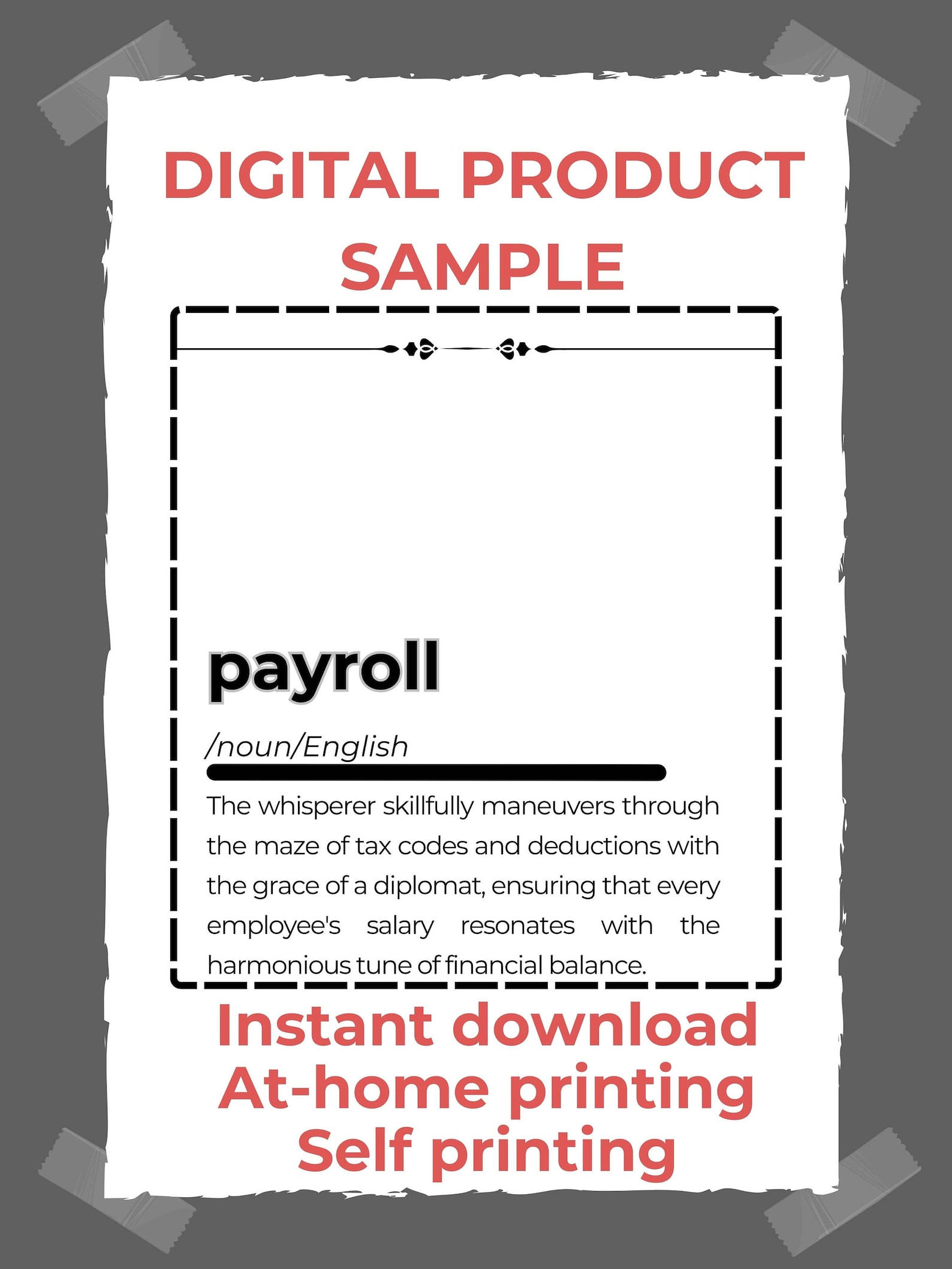 Payroll Job Title PDF Instant Download ,accountant Office Décor ...