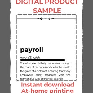 Payroll Job Title PDF Instant Download ,accountant Office Décor ...