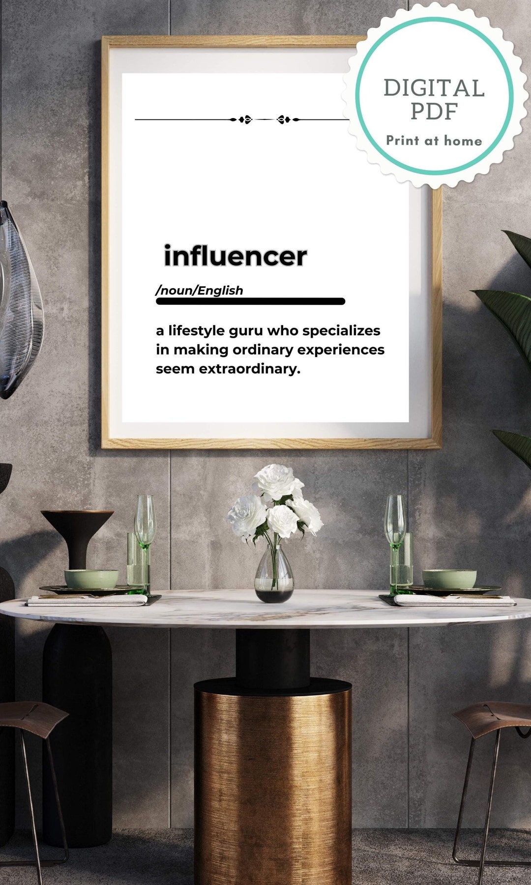 Influencer Job PDF Instant Download ,accountant Office Décor, Payroll ...