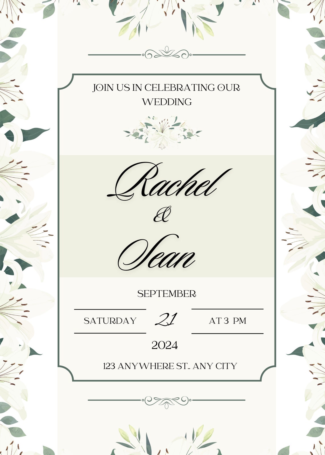 Editable Wedding Card Template - Etsy