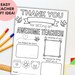 Teacher Thank You Printable Coloring Page for Teacher Appreciation Week ...