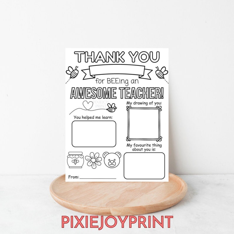 Teacher Thank You Printable Coloring Page for Teacher Appreciation Week ...